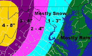 Storm Chaser's Forecasts: Snowfall Forecast for Wednesday-Leesburg, VA