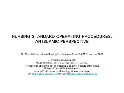 8th Biennial international Nursing Conference: PROF. OMAR KASULE ...