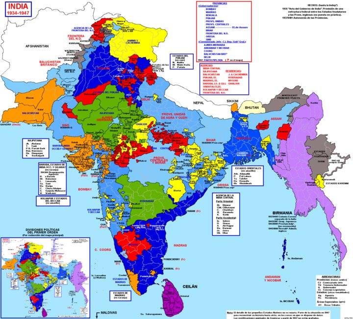 Jammu Kashmir Stark Realities India 1934 1947 India Princely States Historical Maps Central