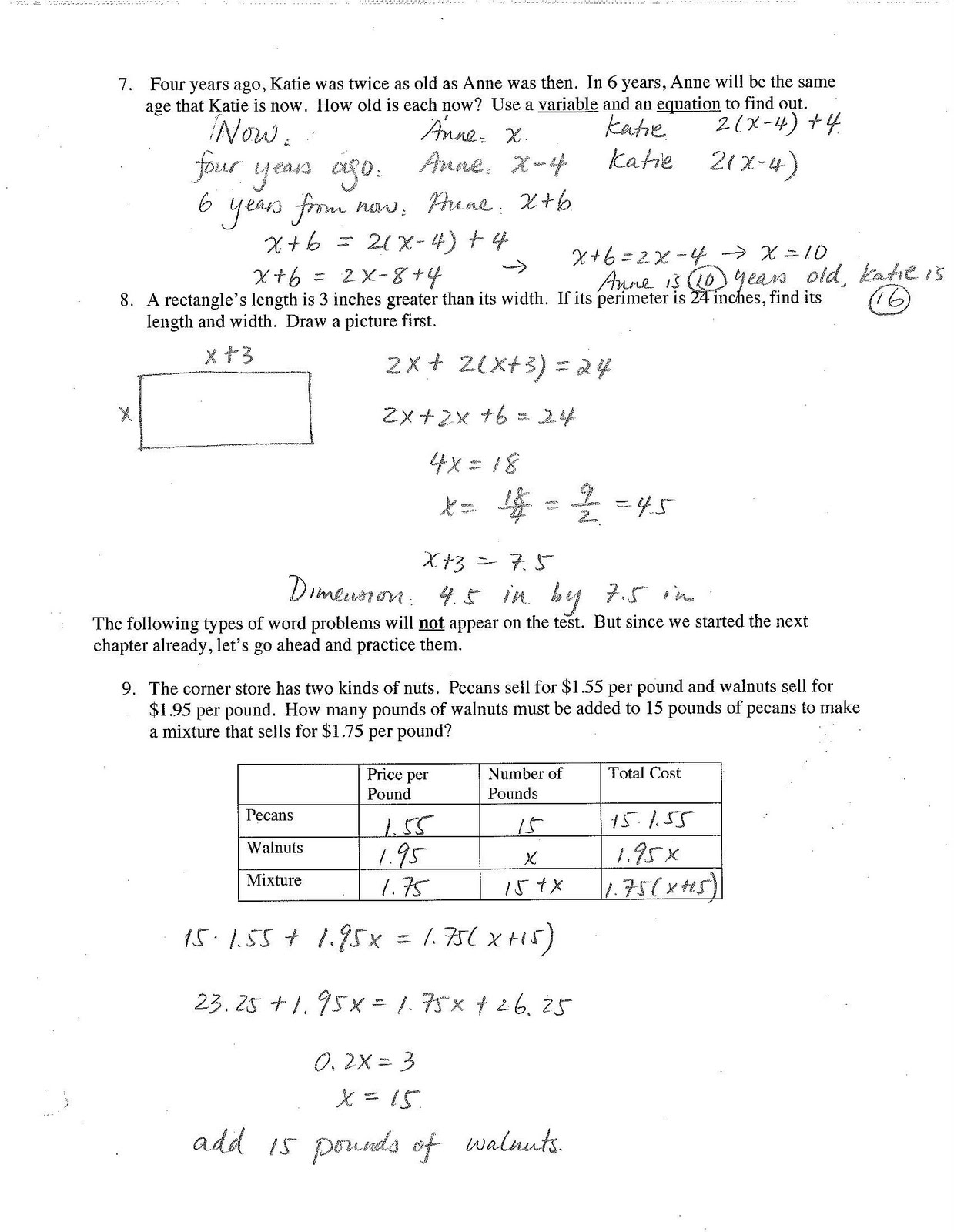 Jiazhen s Algebra I Unit 2 Test Review Sheet With Answer Key Jiazhen s Algebra I Unit 2 Test Review Sheet With Answer Key