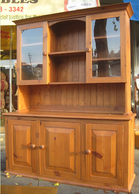 UHURU FURNITURE & COLLECTIBLES: SOLD - Pine China Cabinet - $100