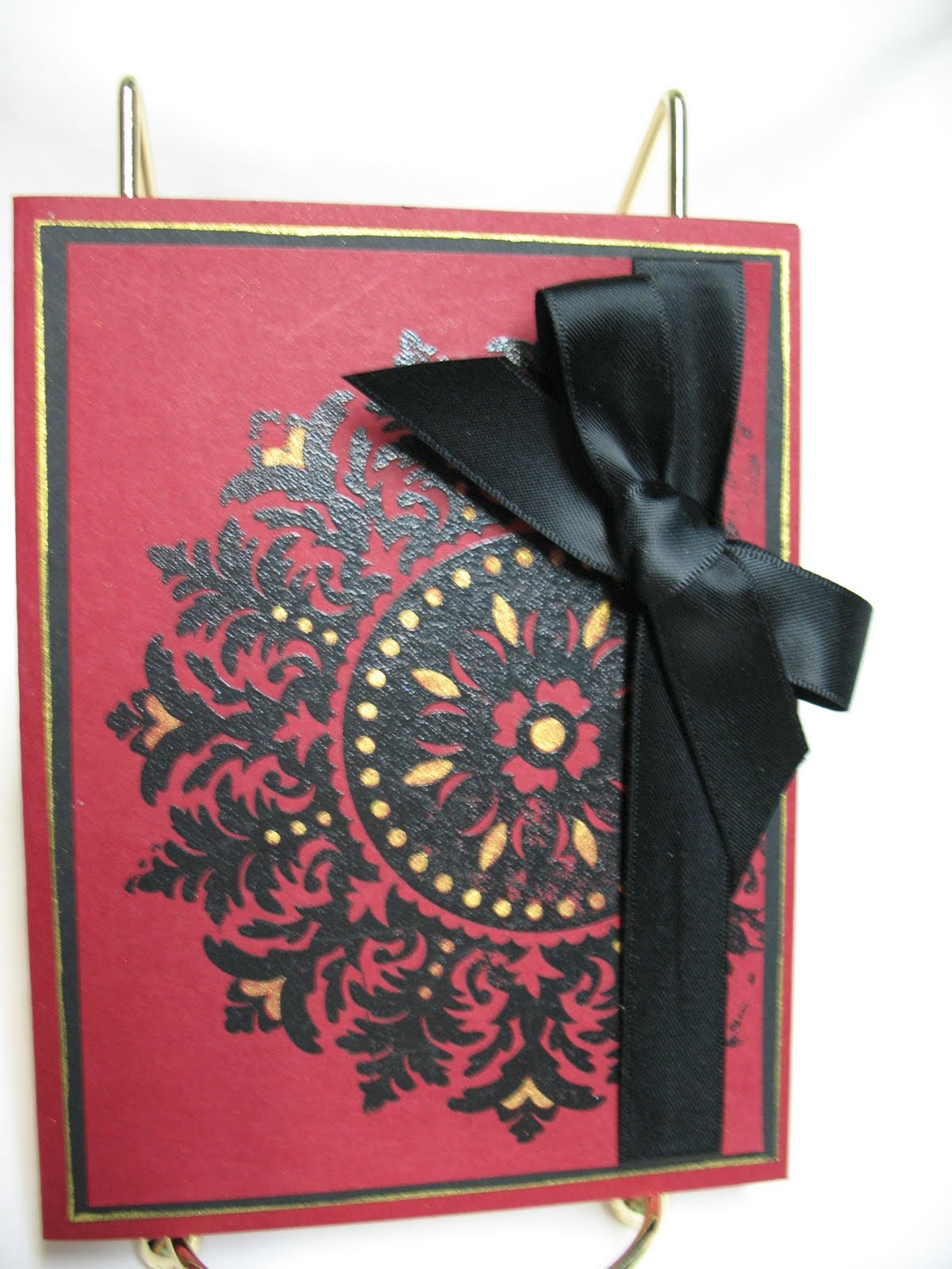 rhondastamps: Medallion Stamp Meets Gold Lame