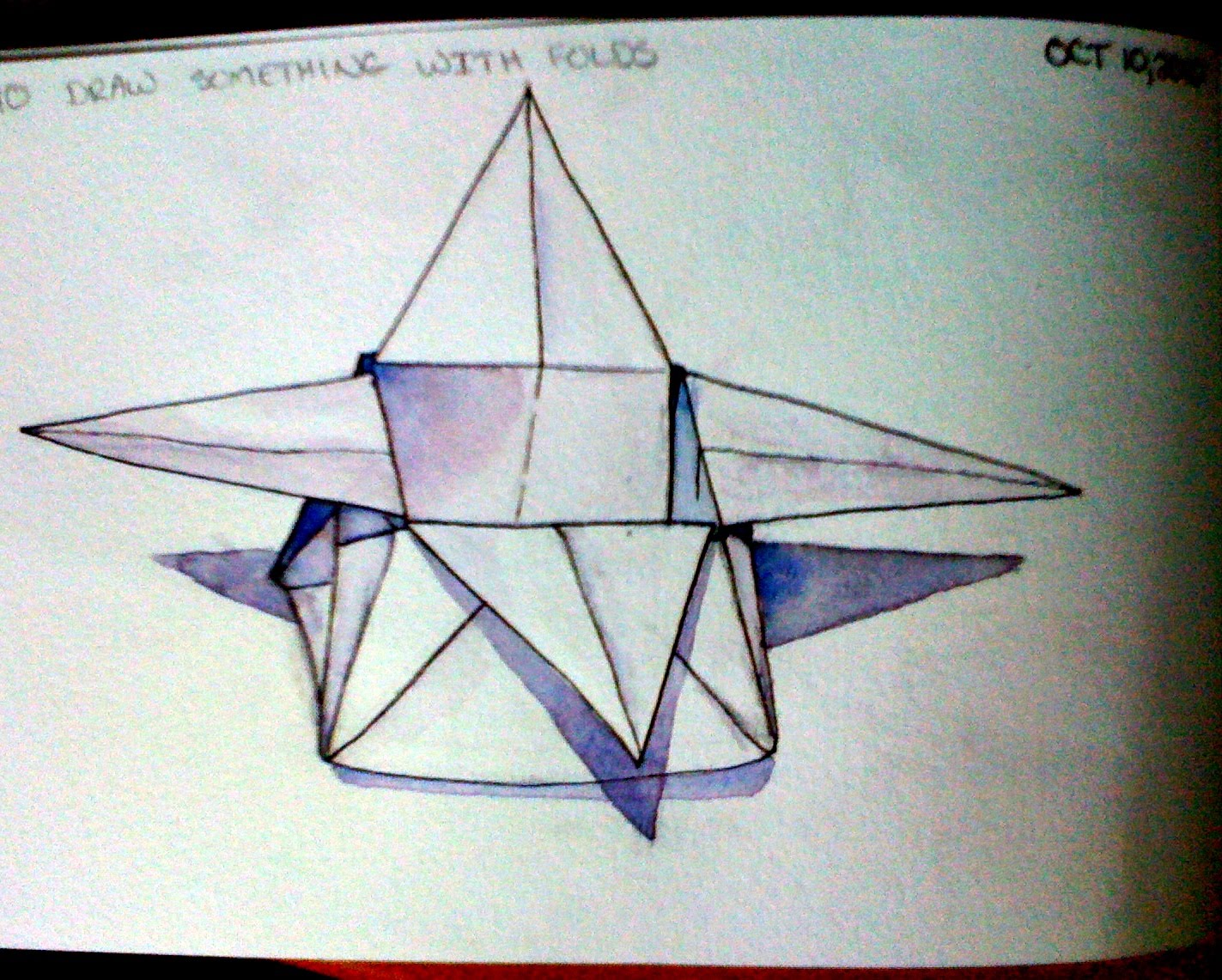 Catharine's Daily Sketchbook: EDM #40 - Draw Something with Folds