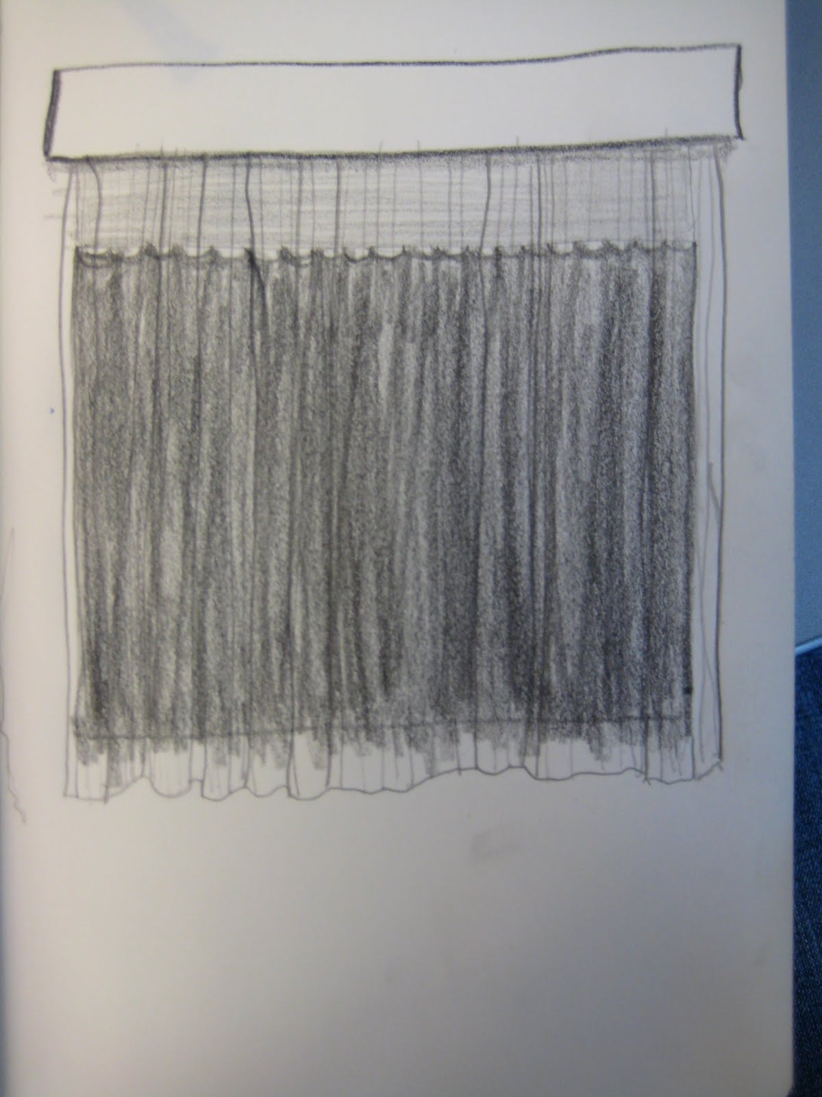 I like to do Drawing: Day 001 - Curtains in Pencil