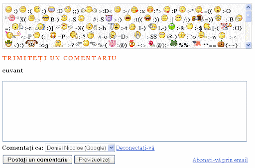 Emoticoane Yahoo in postari si comentarii pe Blogger