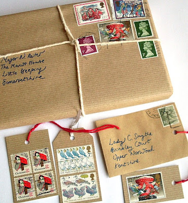 Postage Stamp Gift Wrap | paper and stitch