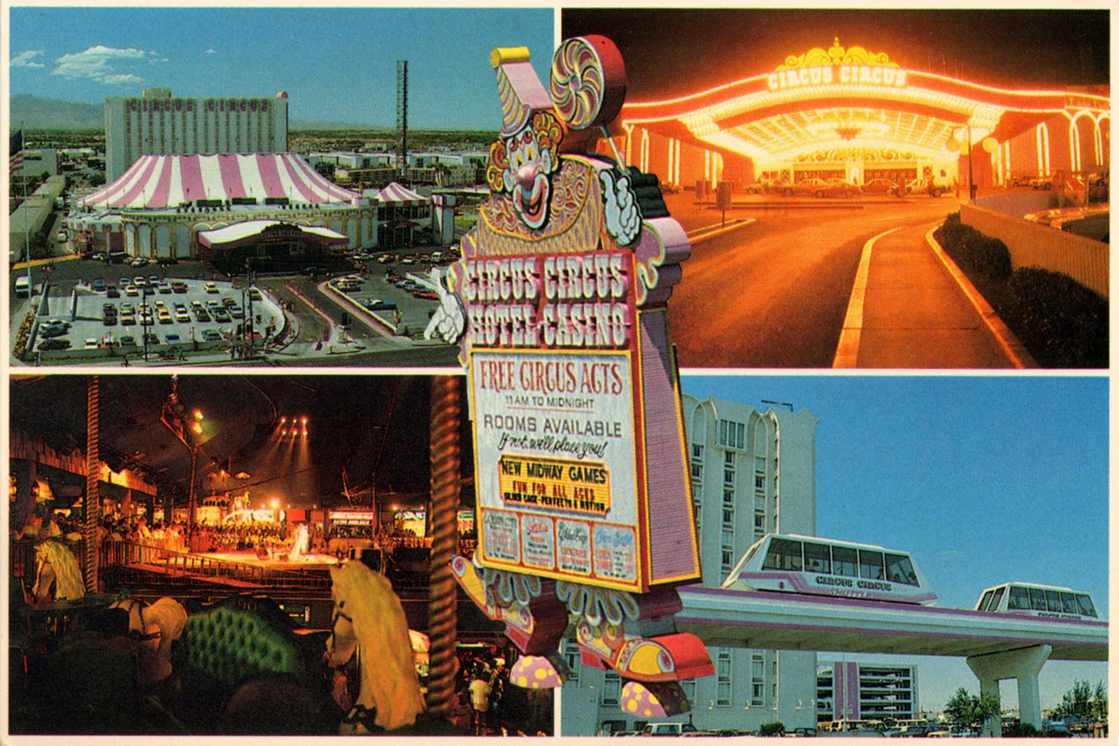 Vintage Chrome Postcards: Circus Circus