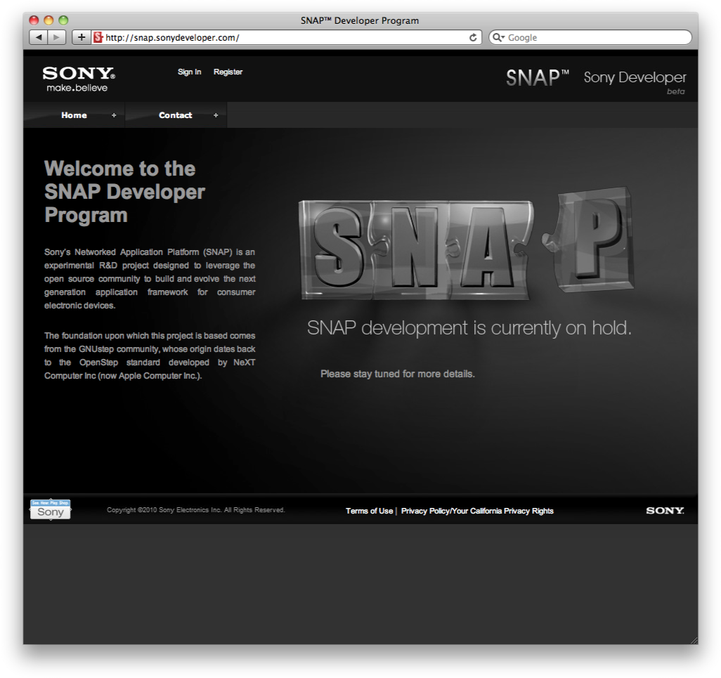 msmhrt.jp 雑記: 【追記あり】SONYのSNAP SDKをインストールしてみた(1)