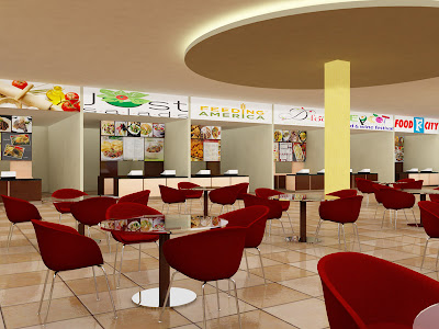 Sand_Architexture Portfolio: Food Court Interior - Modern Minimalist Design