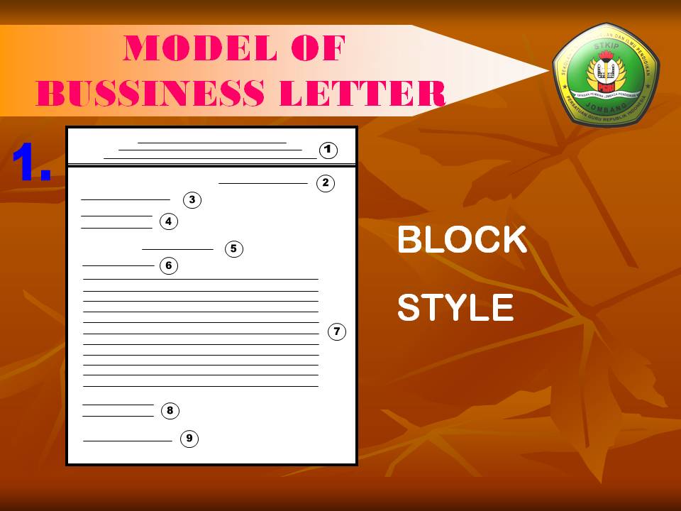 Eight C holic: Model of Bussiness Letter