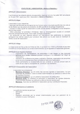 Belles et Rebelles: Les statuts de notre association loi 1901
