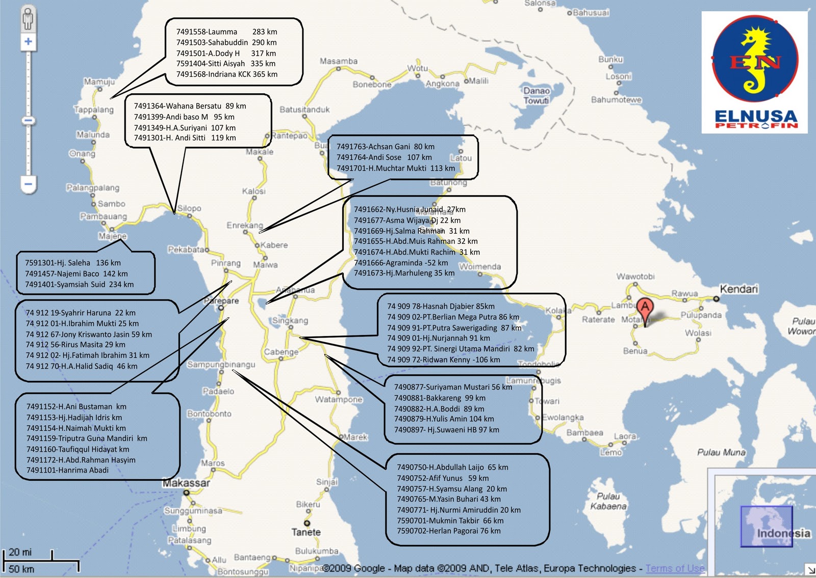 PT.Elnusa Petrofin: PETA WILAYAH SUPLAI ELNUSA PETROFIN DEPOT PARE PARE
