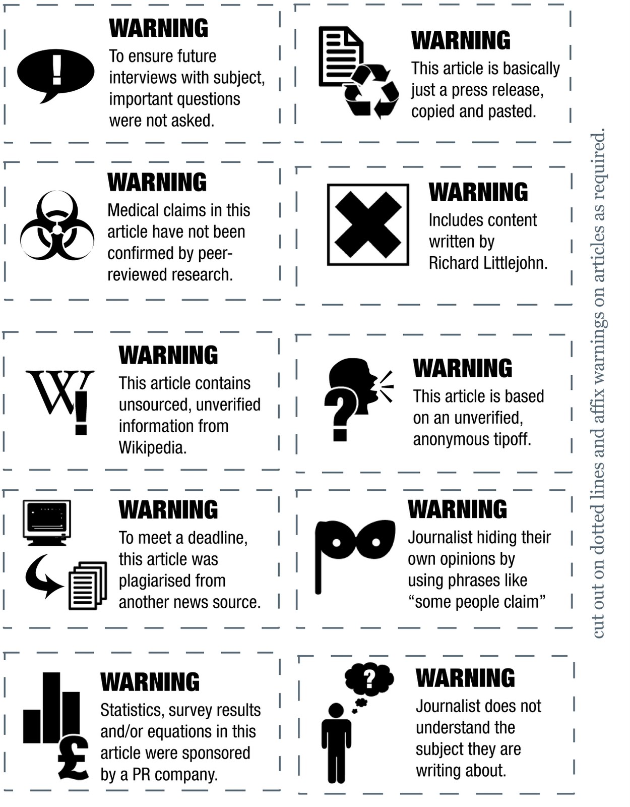 Warning Labels For People