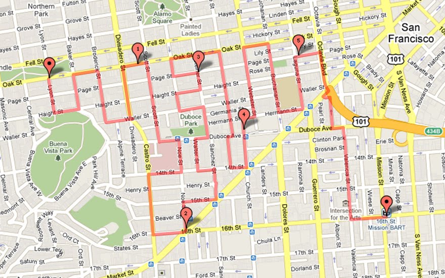 6 miles in Lower Haight/Duboce Triangle