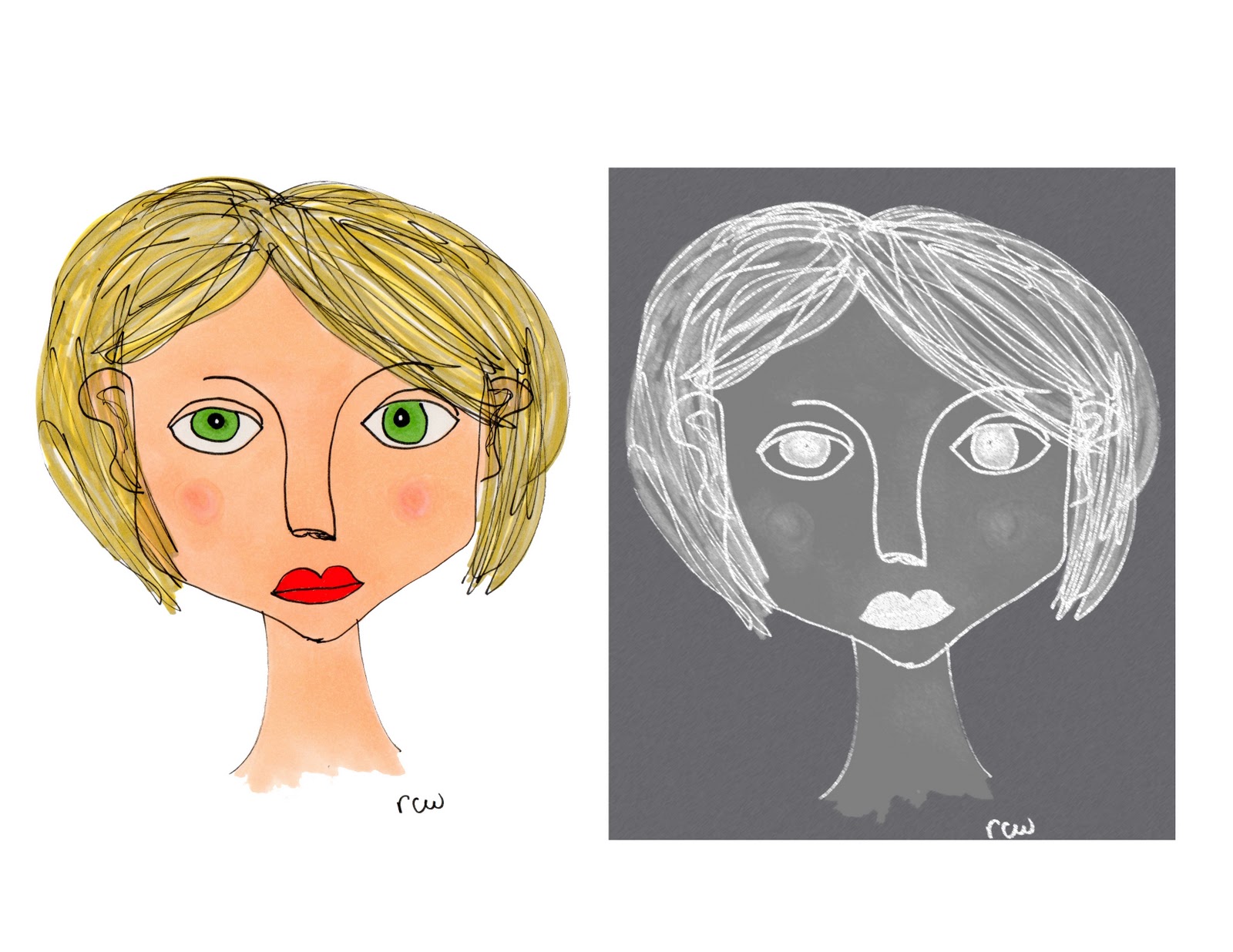 pink house studio: Sketchbook Challenge, con't--'Opposites'