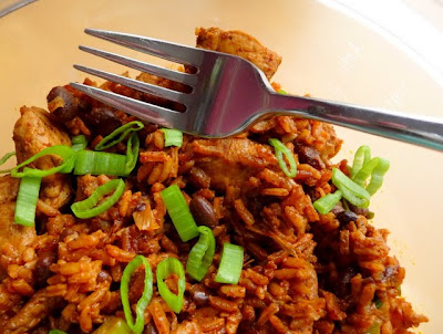 Christine's Cuisine: Red Chili Chicken with black beans and rice