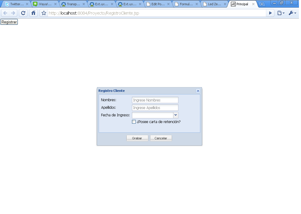 Herramientas para paginas 3.0: ejemplo de EXTJS Herramientas para paginas 3.0: ejemplo de EXTJS