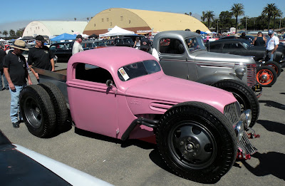 Just A Car Guy: Pink hot rod dualie... ya won't see another one of these