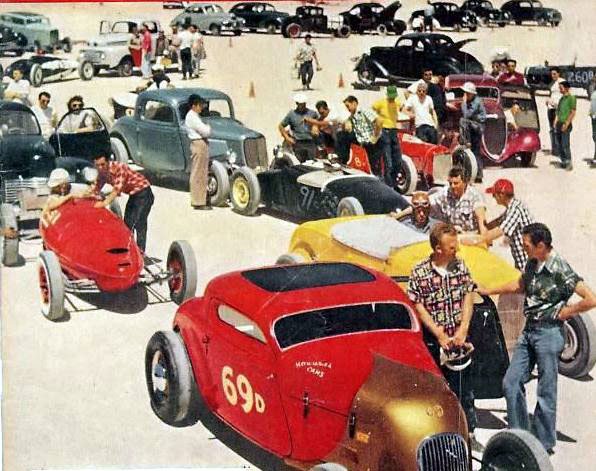 Just A Car Guy: new color photos of 1940's dry lake bed hot rod racing