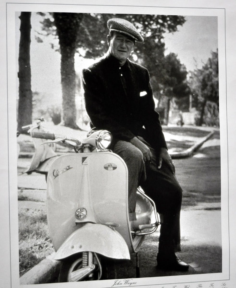 Just A Car Guy: Vespa calendar famous people, John Wayne, Cary Grant ...