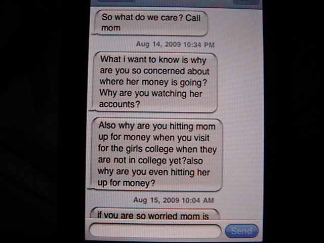 Elder Financial Abuse: Our text messages