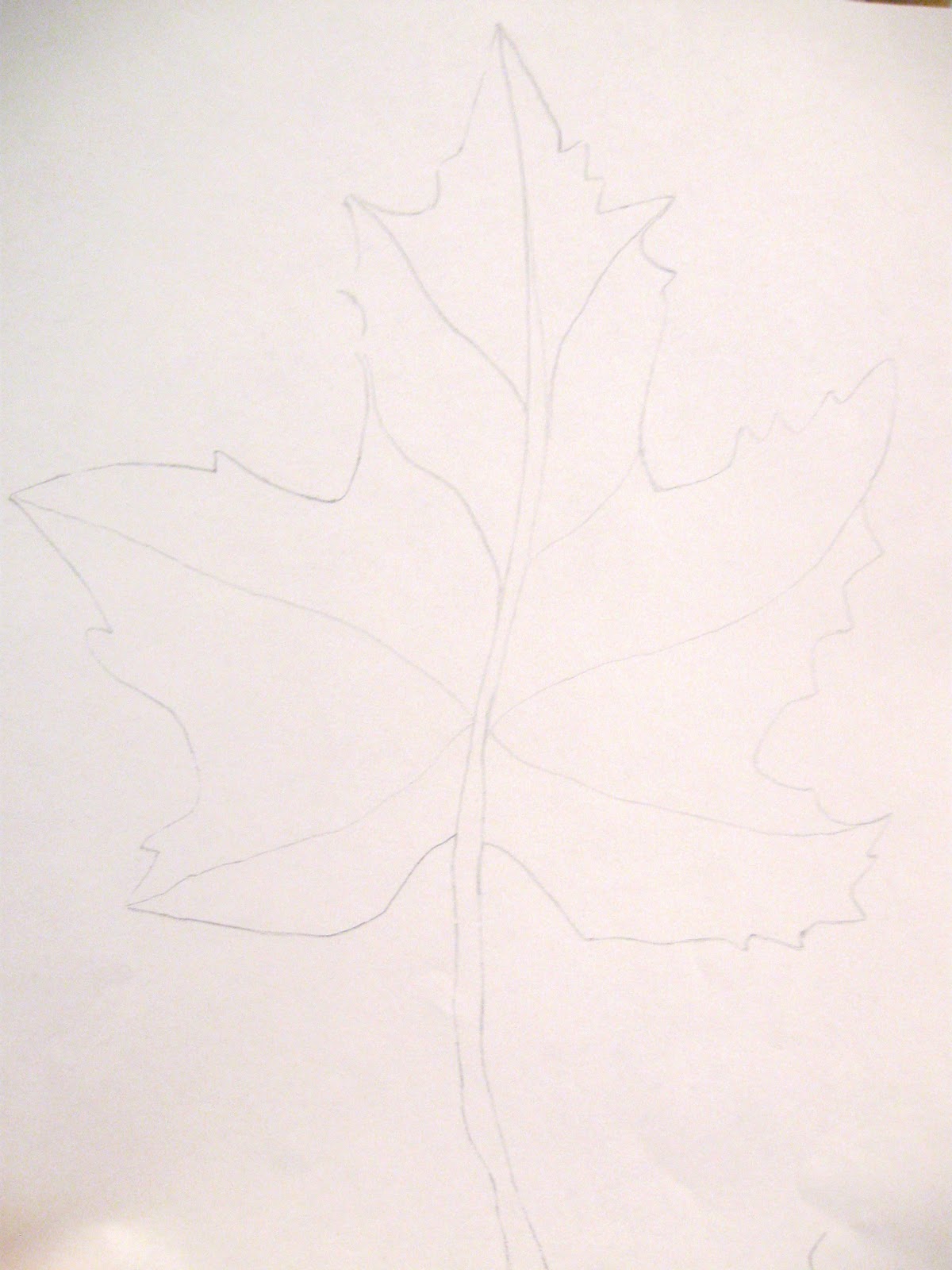 Grovecrest Art: Fall Leaf Line Drawing