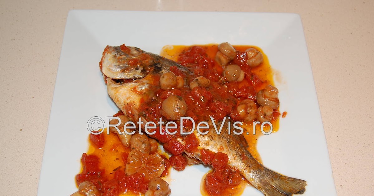 Retete de vis: Dorada regala la cuptor cu sos picant de ciuperci