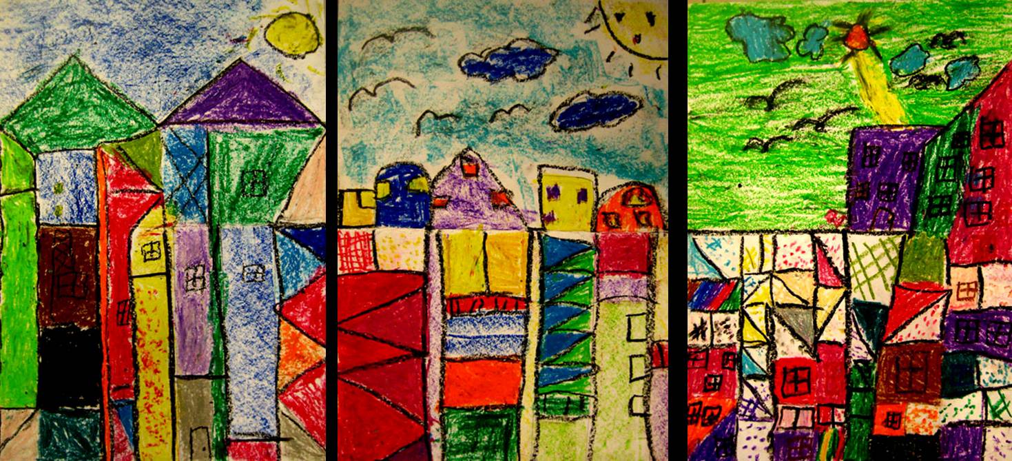 Composite Art & Design: Oil-pastel Rendering 'My Neighbourhood' (P1)