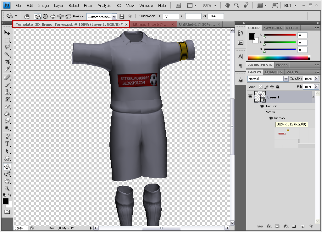 Kits Bruno Torres: [TUTORIAL] Template 3D