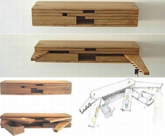 carpinteria y tallado de madera: swiss army shelf