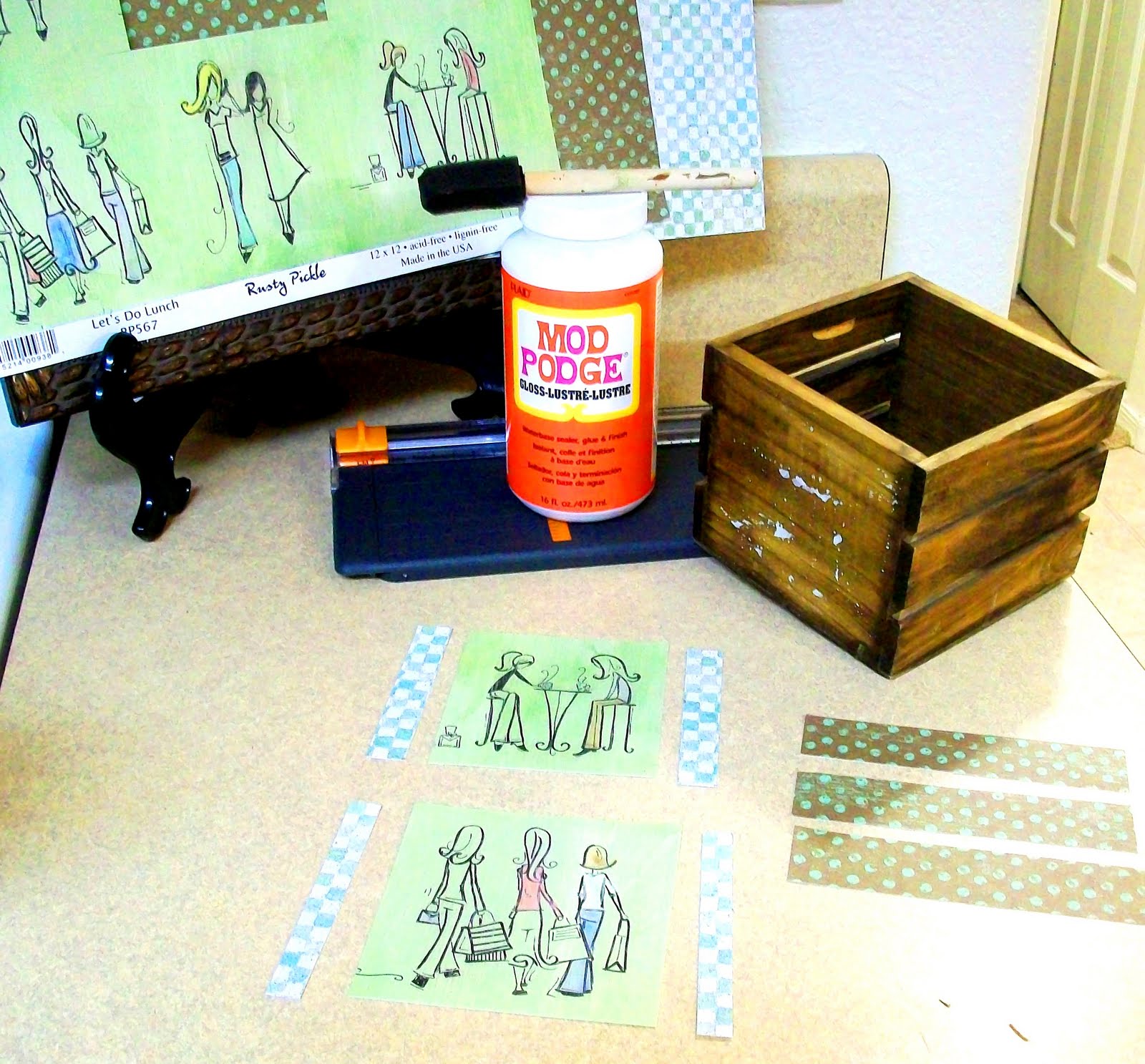 Delight Inspired: Mod Podge Box / Craft Room Part 1