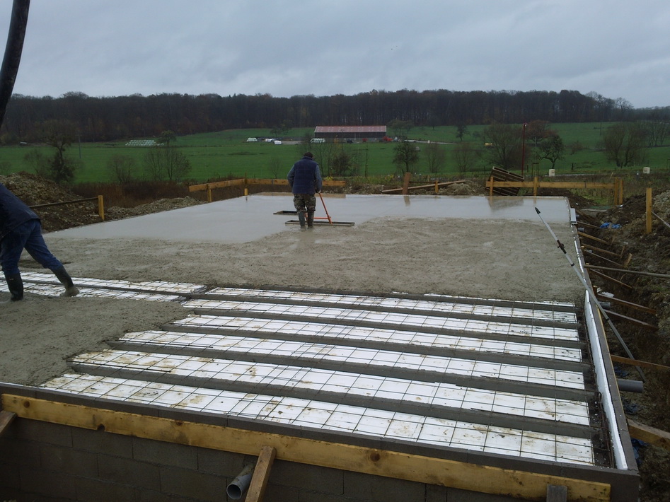 Notre maison passive au pays des 3 frontières (Lorraine): Coulée de béton