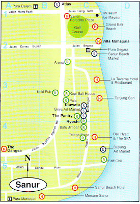 Bali Travel Map: 7/6/08 - 7/13/08
