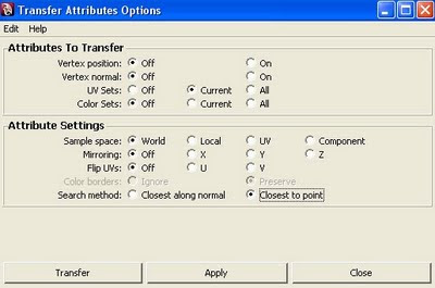 Maya 每日一招: Mesh Transfer Attributes : 轉移 UV 和 形狀