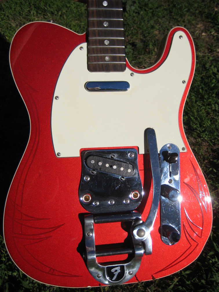 Just finished pinstriping Mike Butler's custom Telecaster