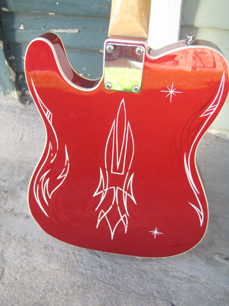 Just finished pinstriping Mike Butler's custom Telecaster