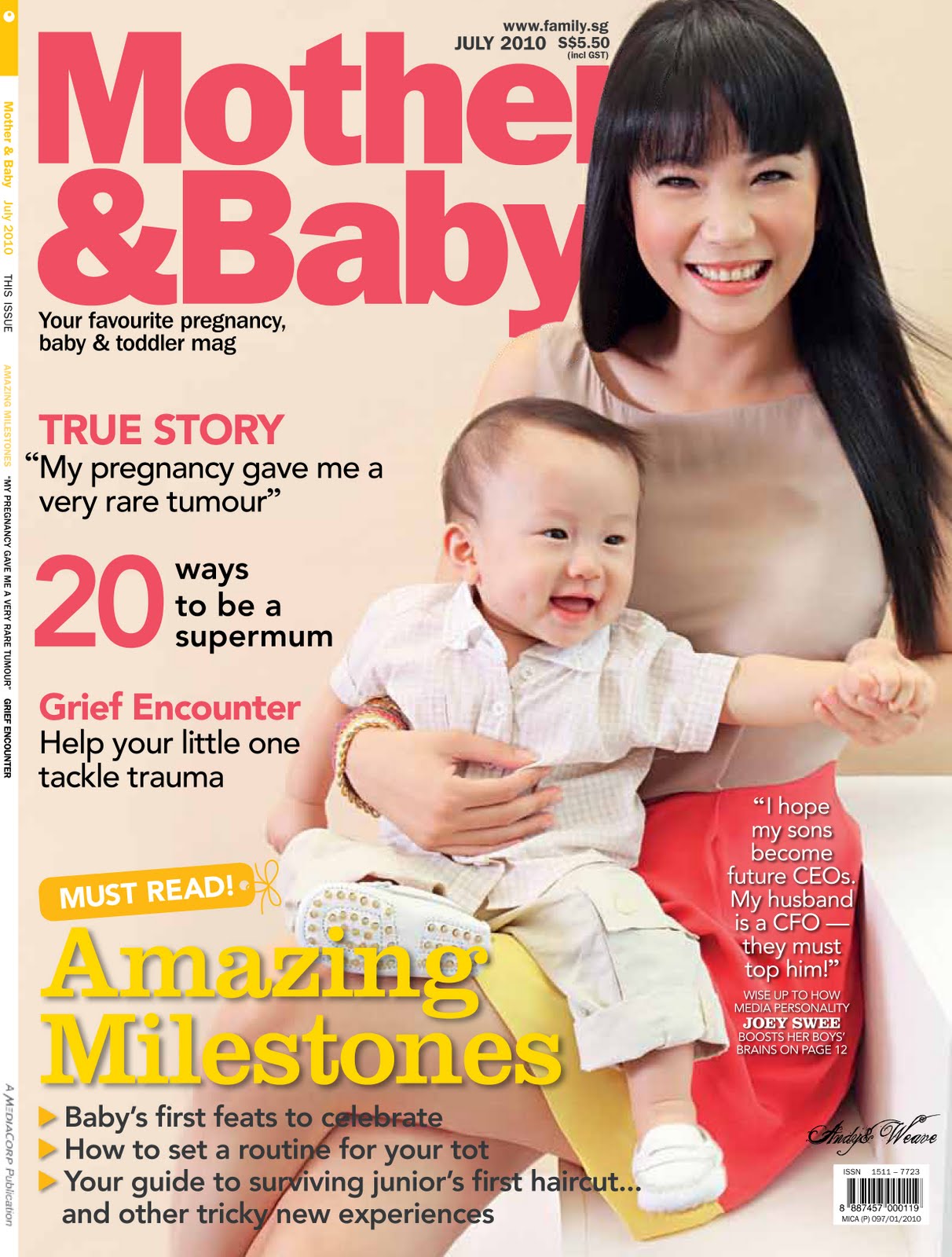 Gongxi gongxi to ex tcs actress Joey Swee 徐祺 for her son's achievements ...