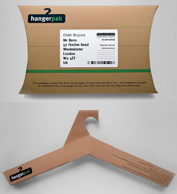 design, paper n' ink: Shipping Box Turns Into a Hanger