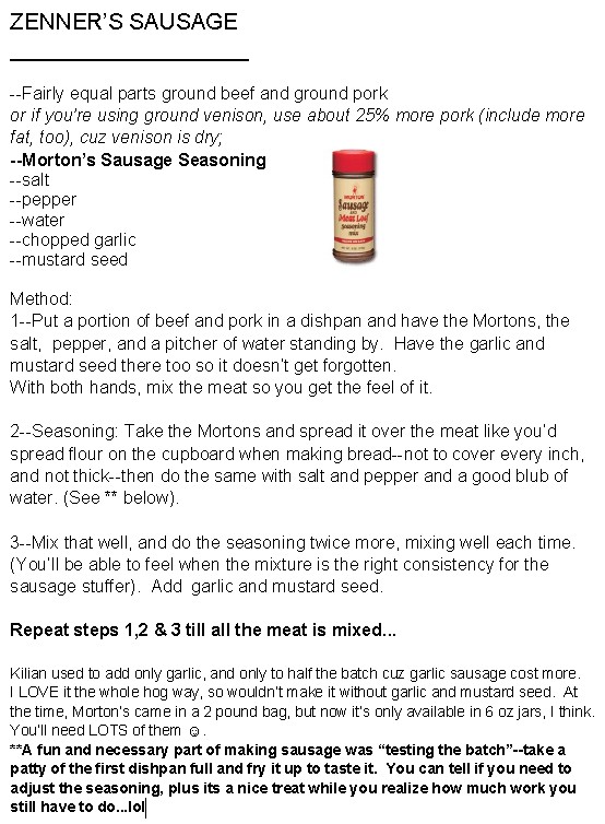 Janson: Zenner's Sausage