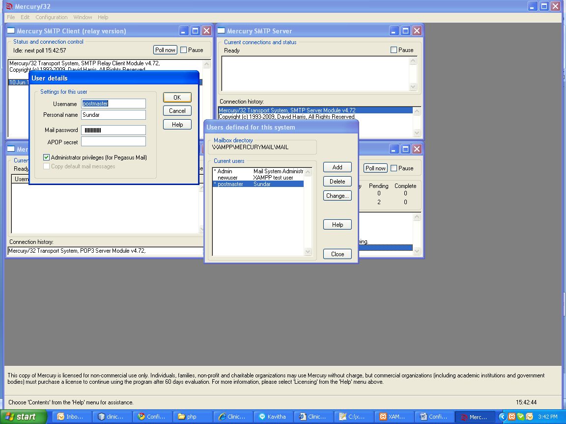 Spreading Knol: Configuring Mercury (Mail) server in windows