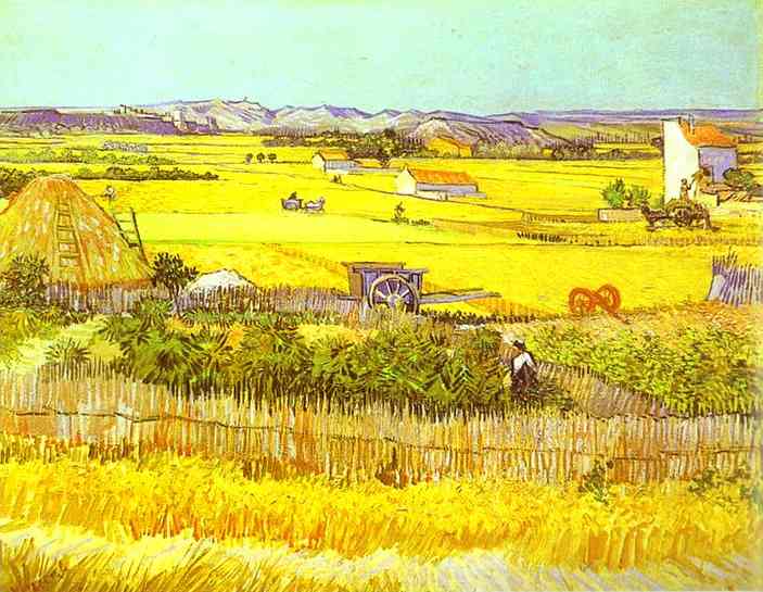 Vincent Van Gogh Art Gallery: Vincent Van Gogh painting: Harvest Landscape.