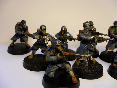 Death Korps 242th Siege regiment: My first painted squad of infantry