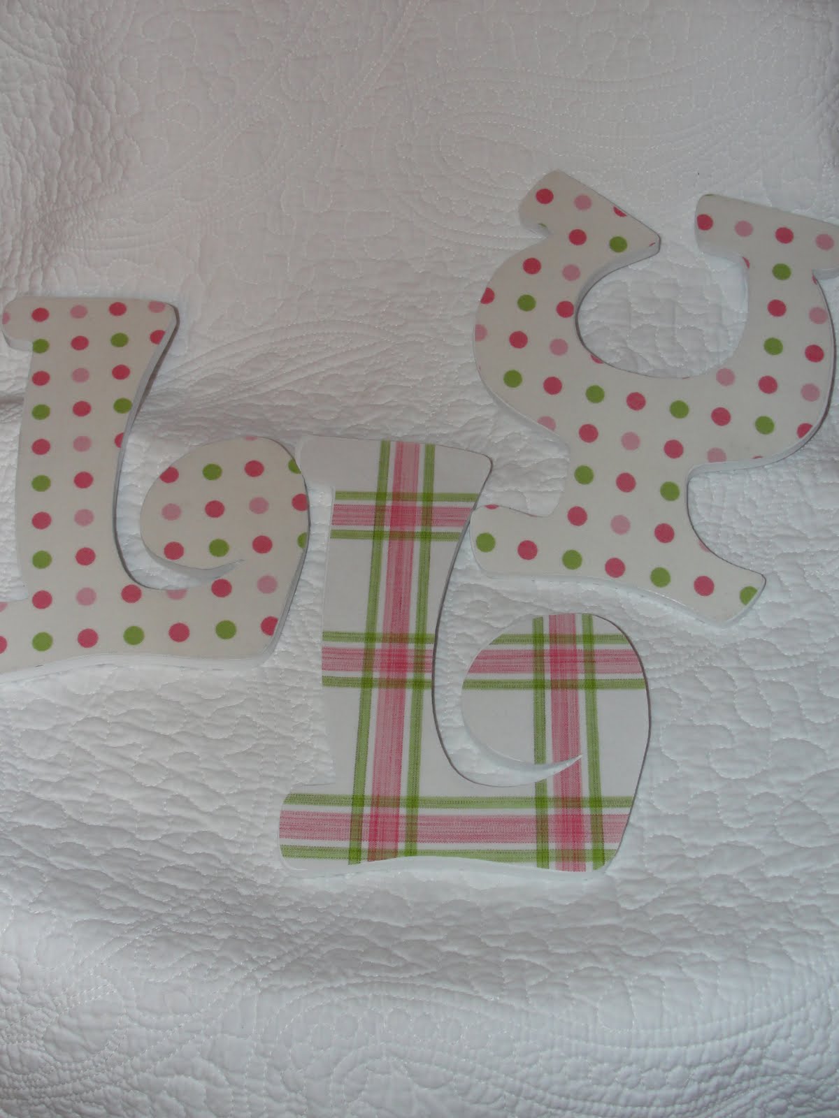Imperfectly Beautiful: Fabric covered Letters and a .......WINNER!!!