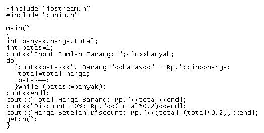 Belajar Komputer Dasar: Contoh Program Pake do while