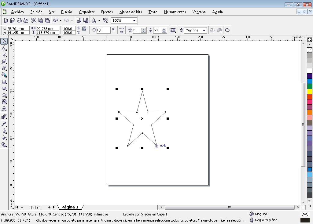 corel draw: estrella
