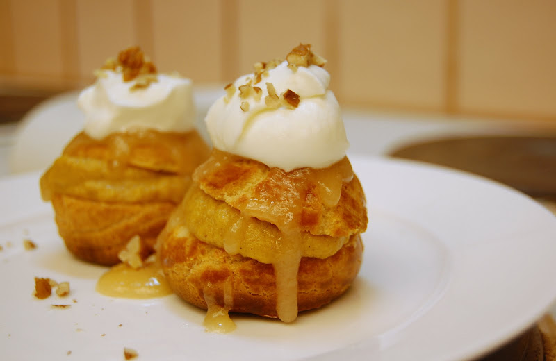 Paper Doll: Pumpkin Custard Profiteroles with Caramel