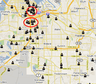 SpotCrime - The Public's Crime Map: Tacoma, WA -- Burglary Map