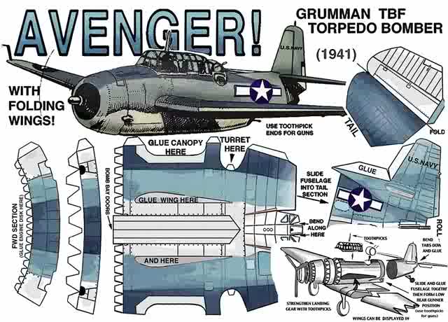 Amantes da Aviação: TBF-Paper Craft