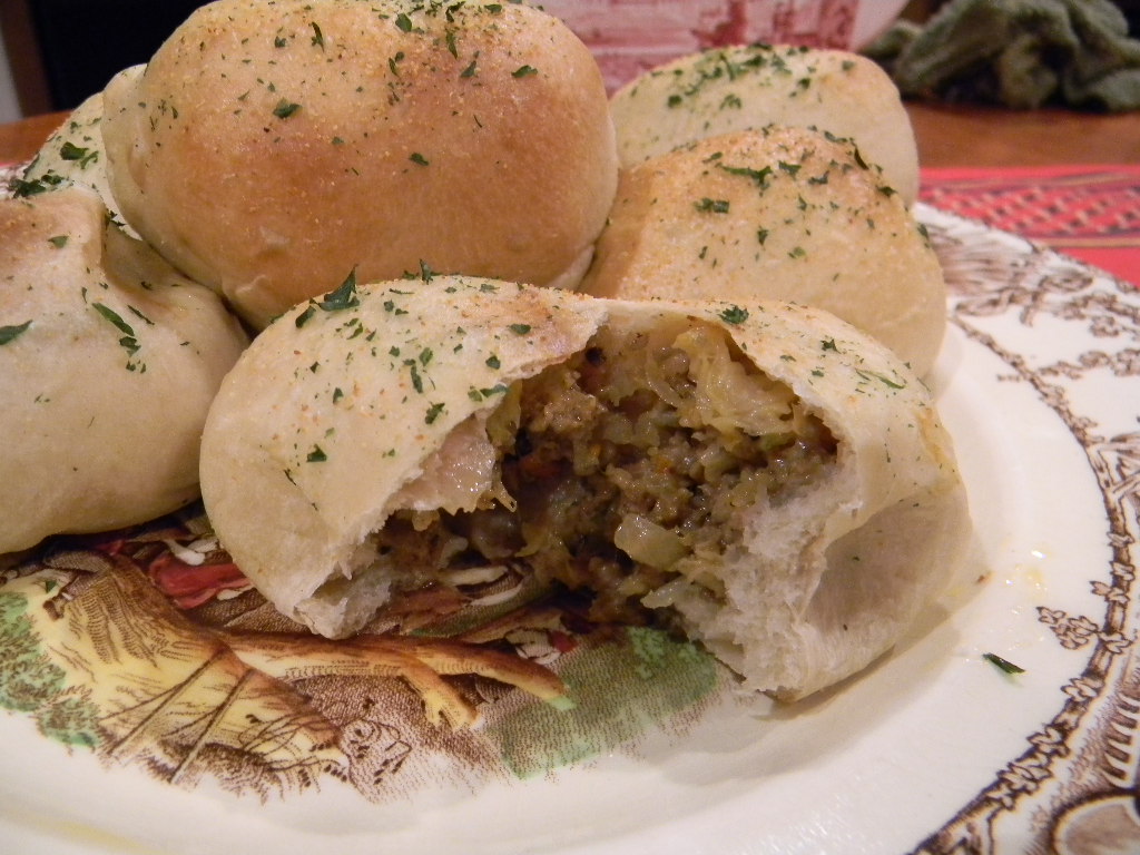 Bierocks (Sausage & Beef Stuffed Pastry)