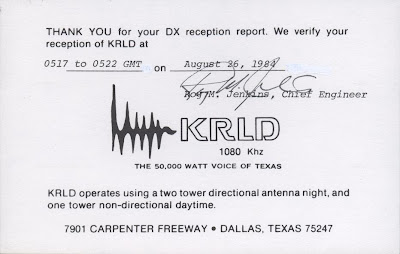 Cape Dx - Gary Deacon: KRLD Dallas TX 1080 kHz QSL